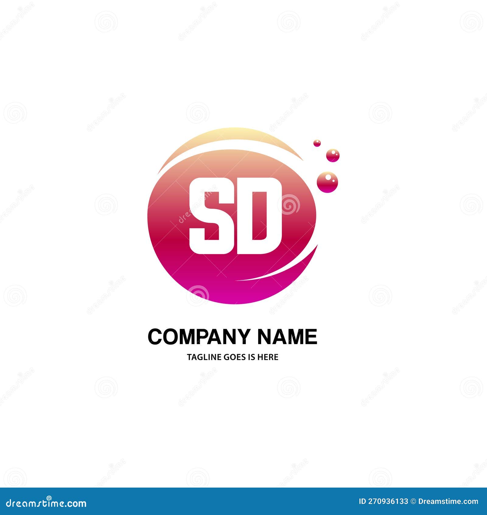 SD Initial Logo with Colorful Circle Template Vector Stock Vector ...