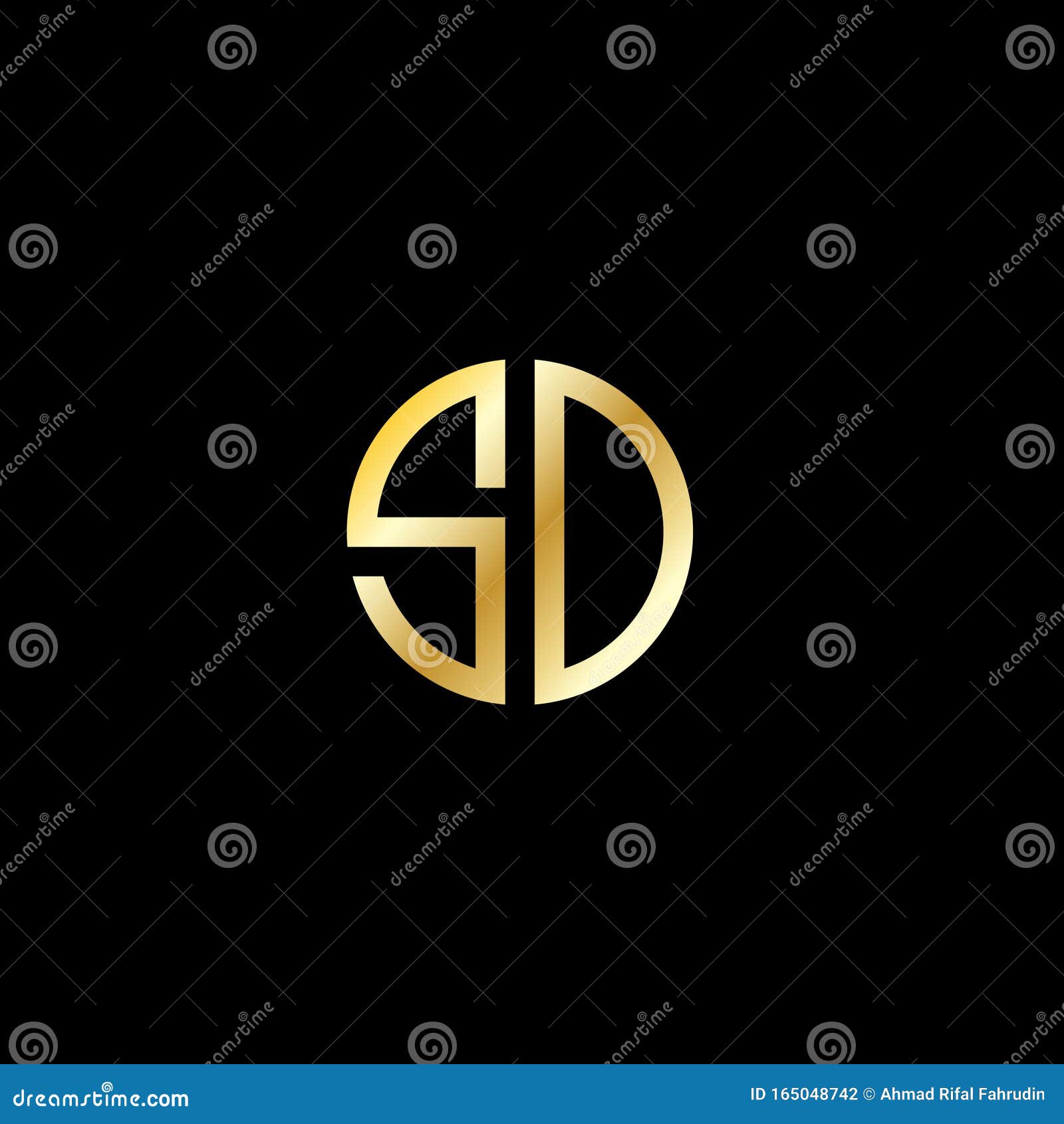 Sd Logo. Gold Sd Initials Logo Stock Illustration - Illustration of ...