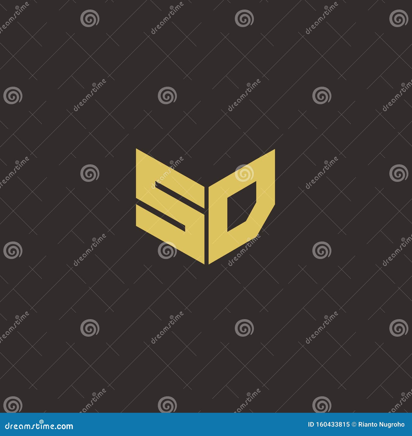 SD Logo Letter Initial Logo Designs Template with Gold and Black ...