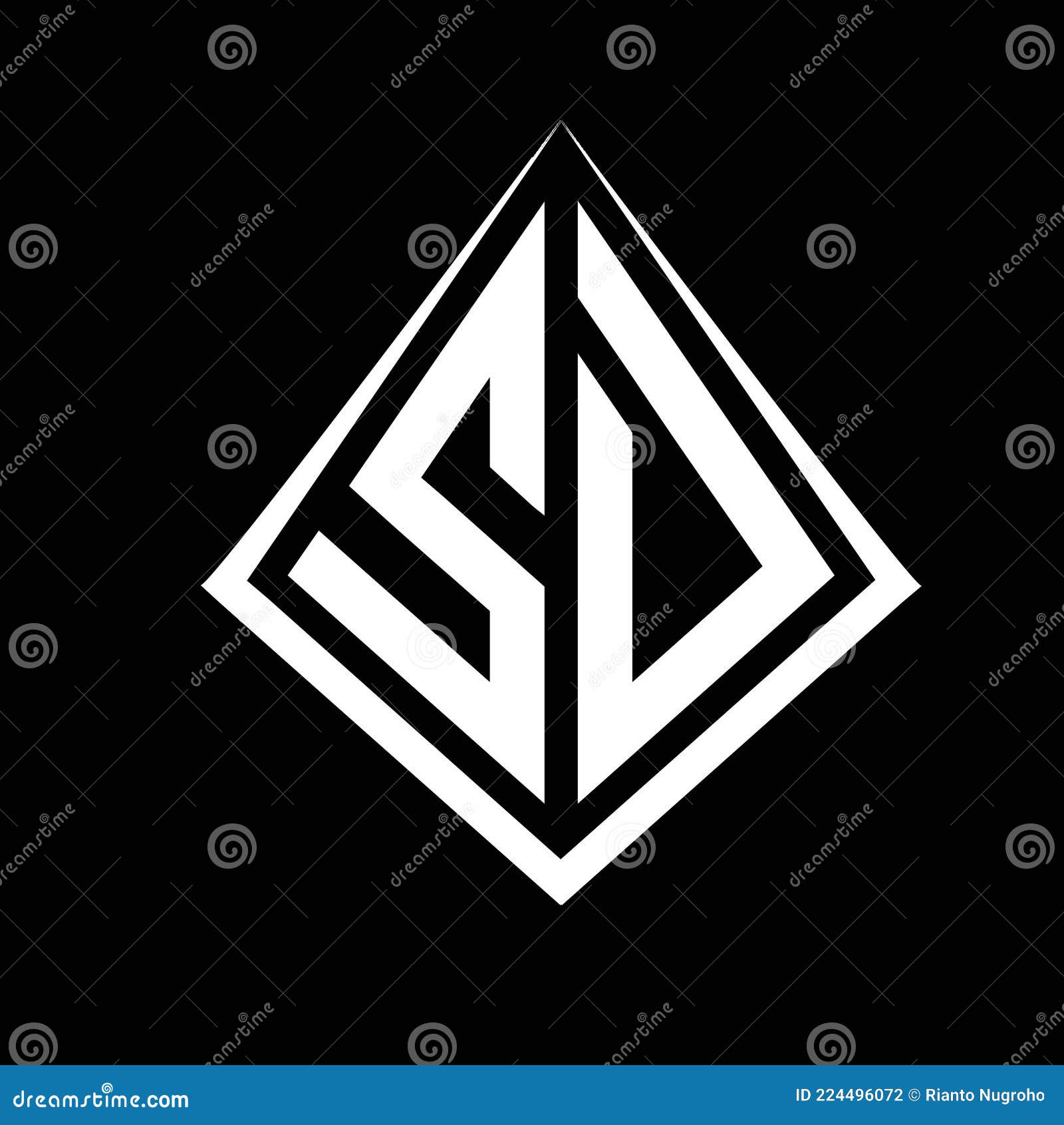 SD Logo Letters Monogram with Prisma Shape Design Template Stock Vector ...