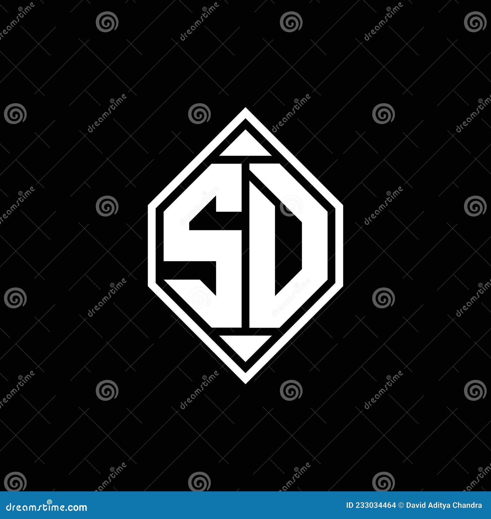 SD Logo Monogram Geometric Shield Shape Style Stock Vector ...