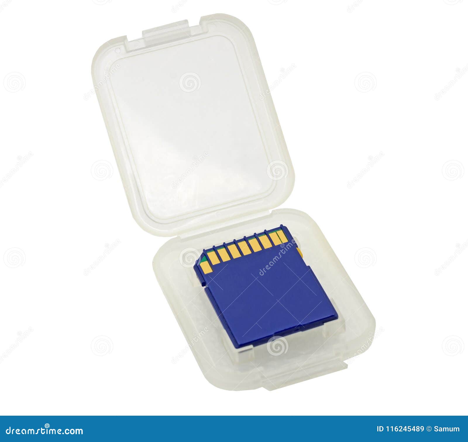 SD Memory Card in Plastic Case Isolated on White Stock Image - Image of ...