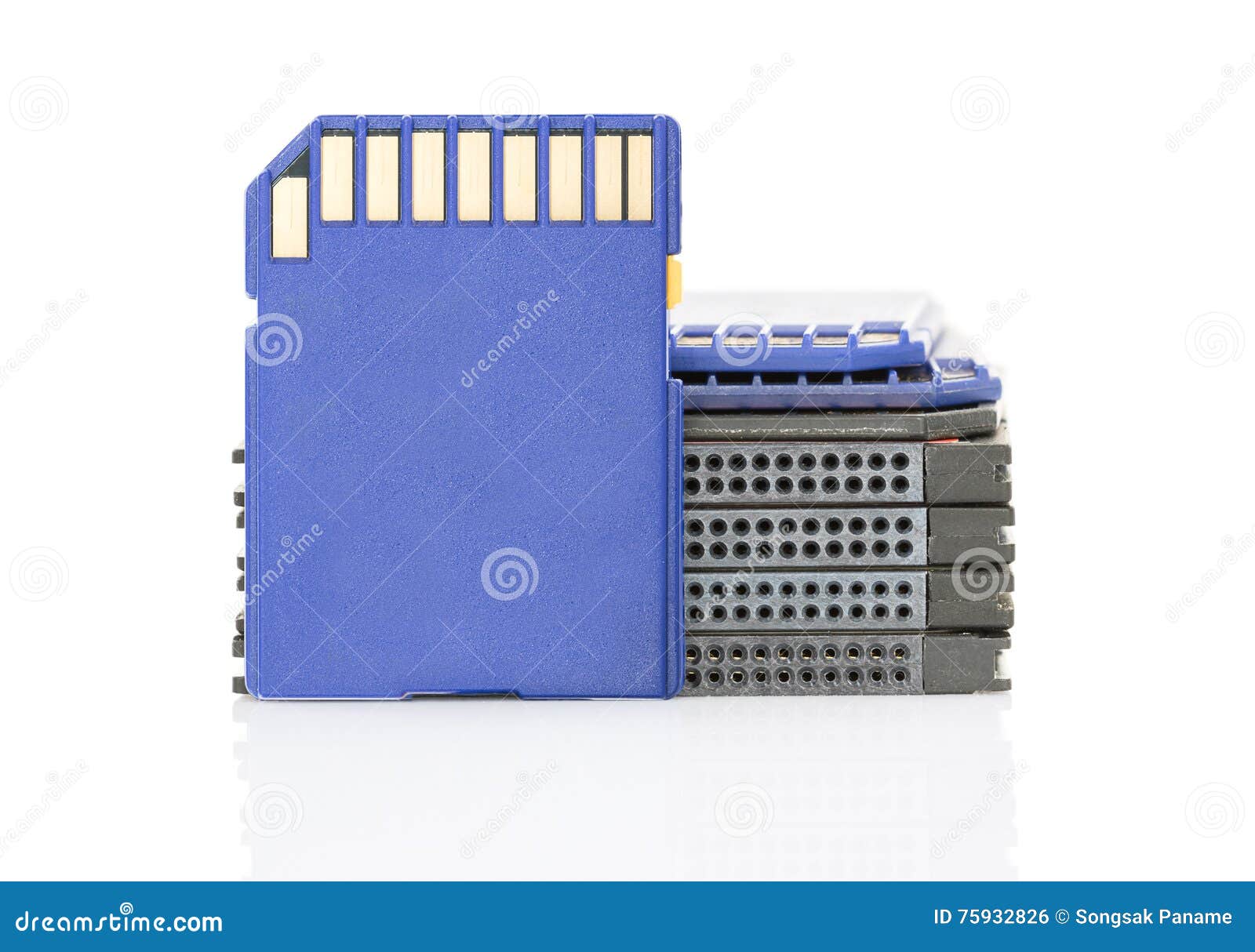 SD Memory Card on White Background Stock Photo - Image of computer ...