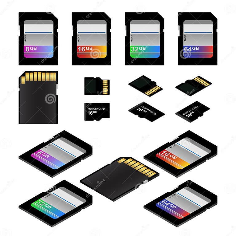 SD Memory Cards stock vector. Illustration of flash, micro - 59468076