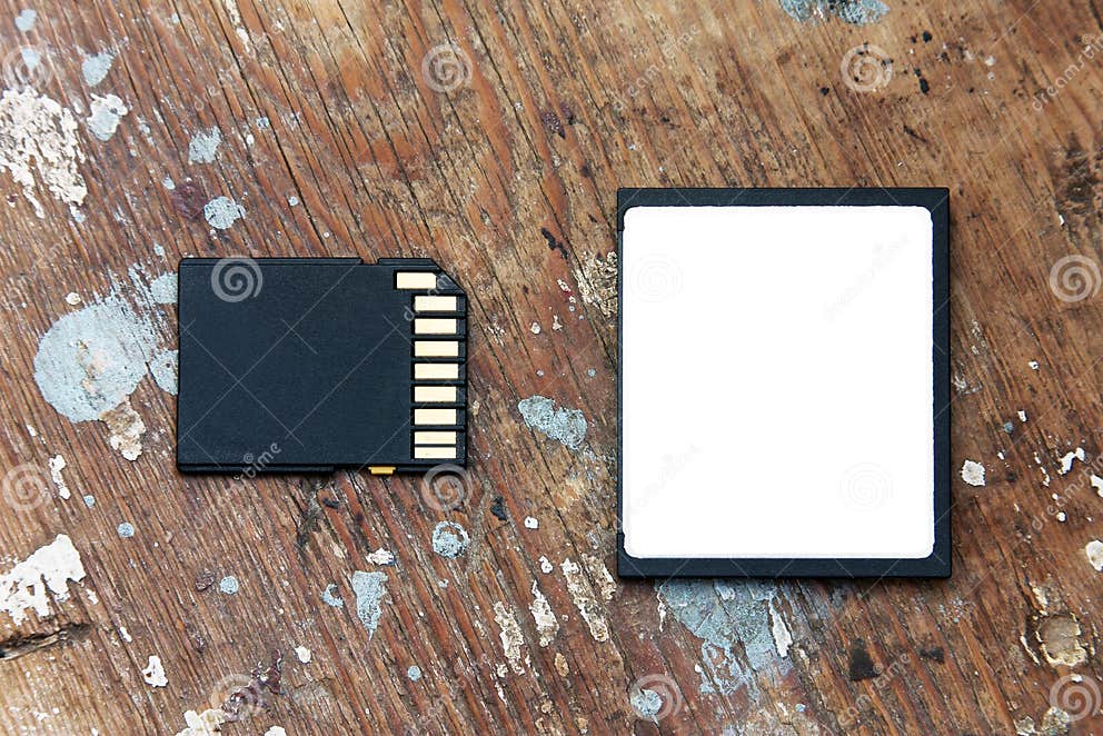 Sd Memory with Compact Flash Card Stock Photo - Image of flash, vintage ...