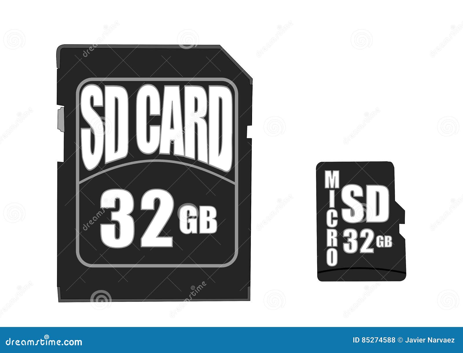 SD and microSD Card front stock vector. Illustration of computer - 85274588