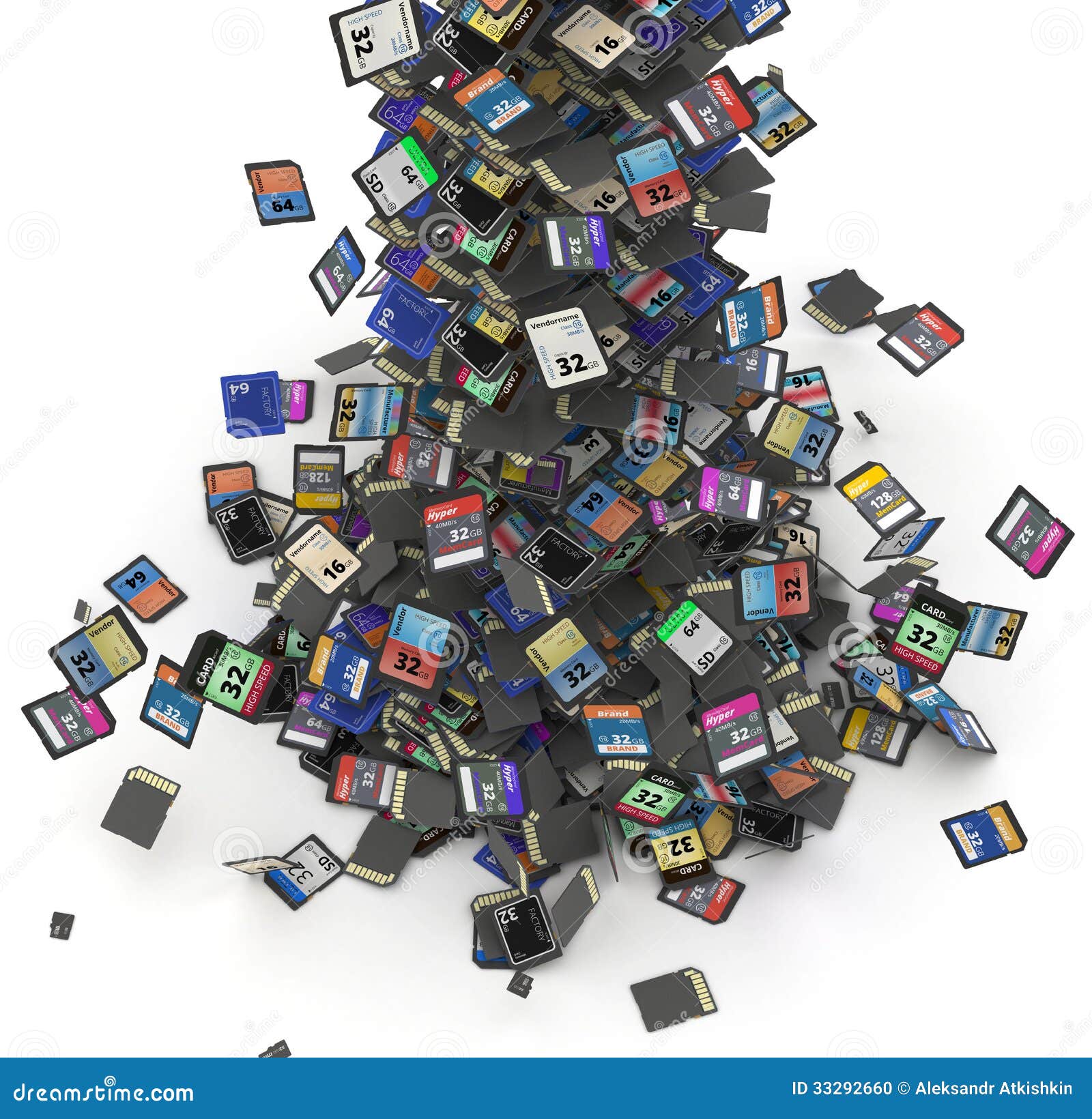 SD and MicroSD Memory Cards Flow Stock Illustration - Illustration of ...