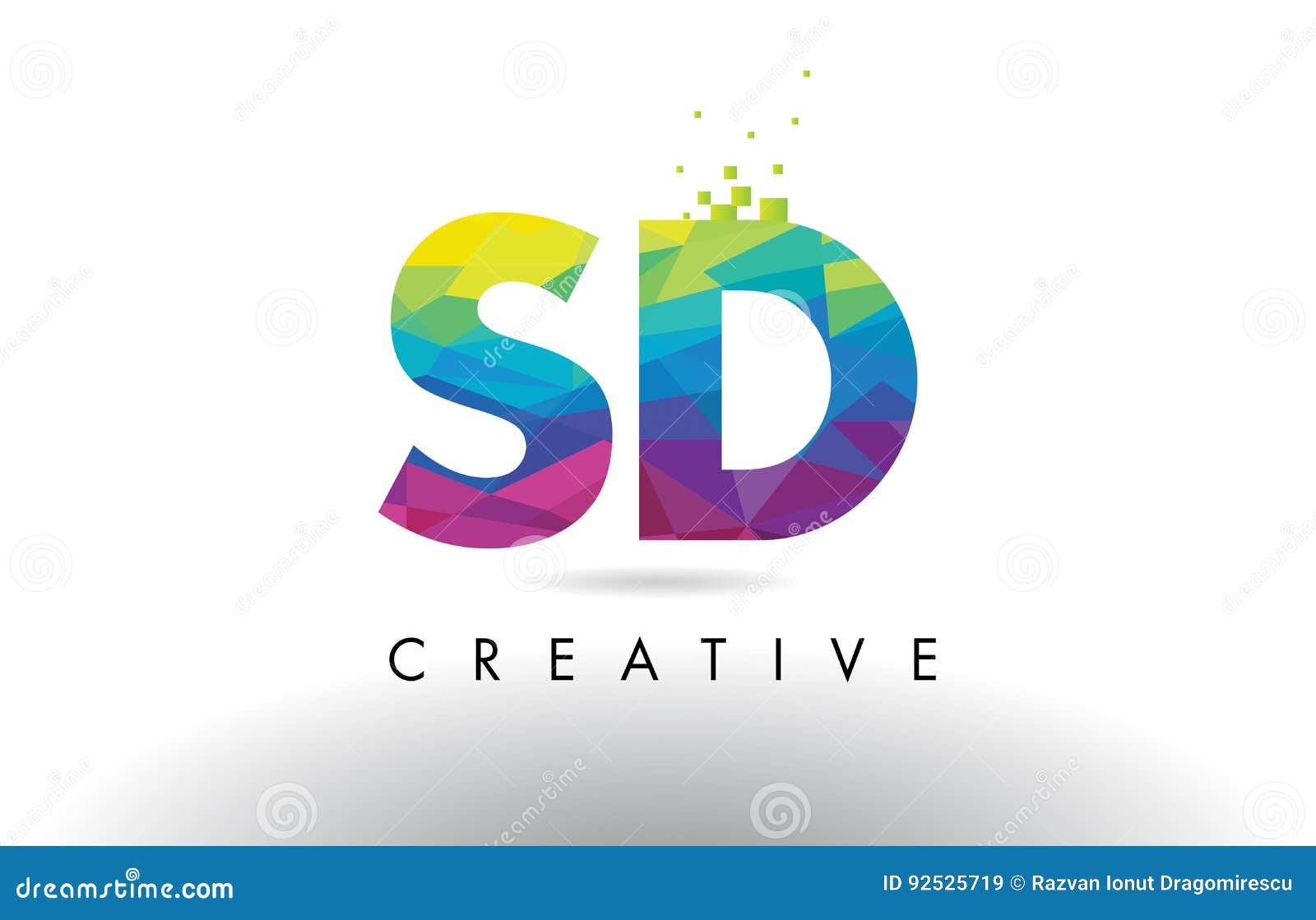 Sd S D Colorful Letter Origami Triangles Design Vector Stock Vector Illustration Of Template