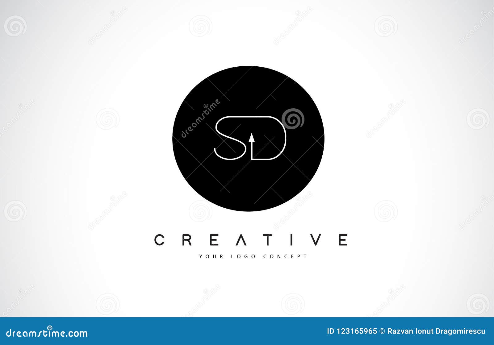 SD S D Logo Design with Black and White Creative Text Letter Vector ...