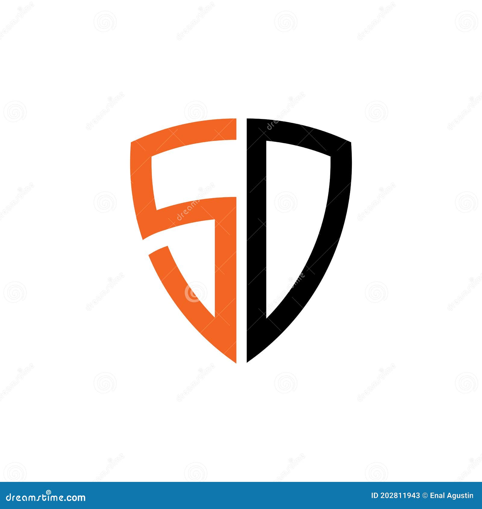 SD Shield Letter Logo Design Template Stock Vector - Illustration of ...