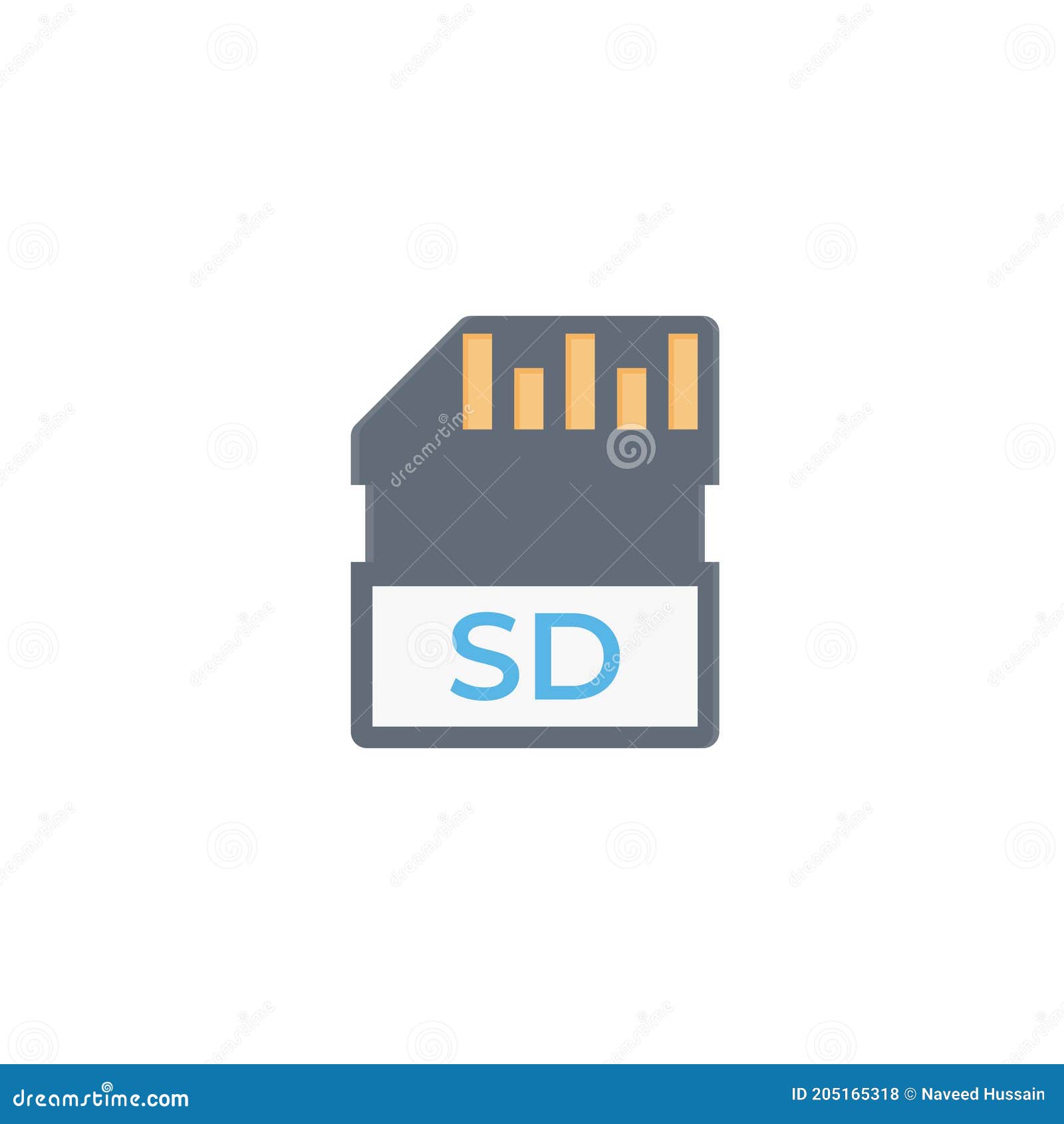 SD vector flat colour icon stock vector. Illustration of micro - 205165318
