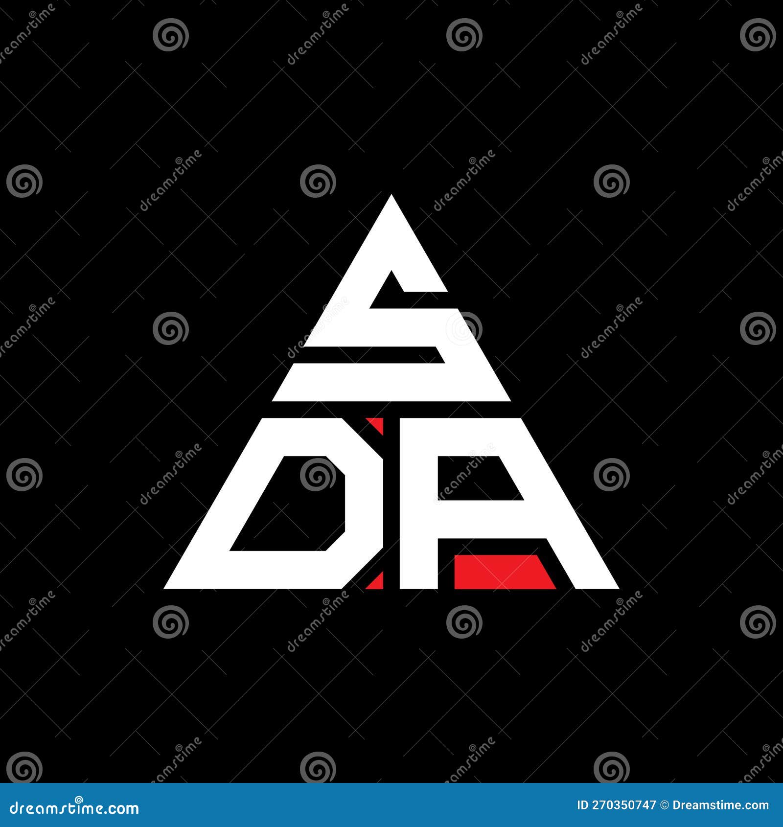 SDA Triangle Letter Logo Design with Triangle Shape. SDA Triangle Logo ...