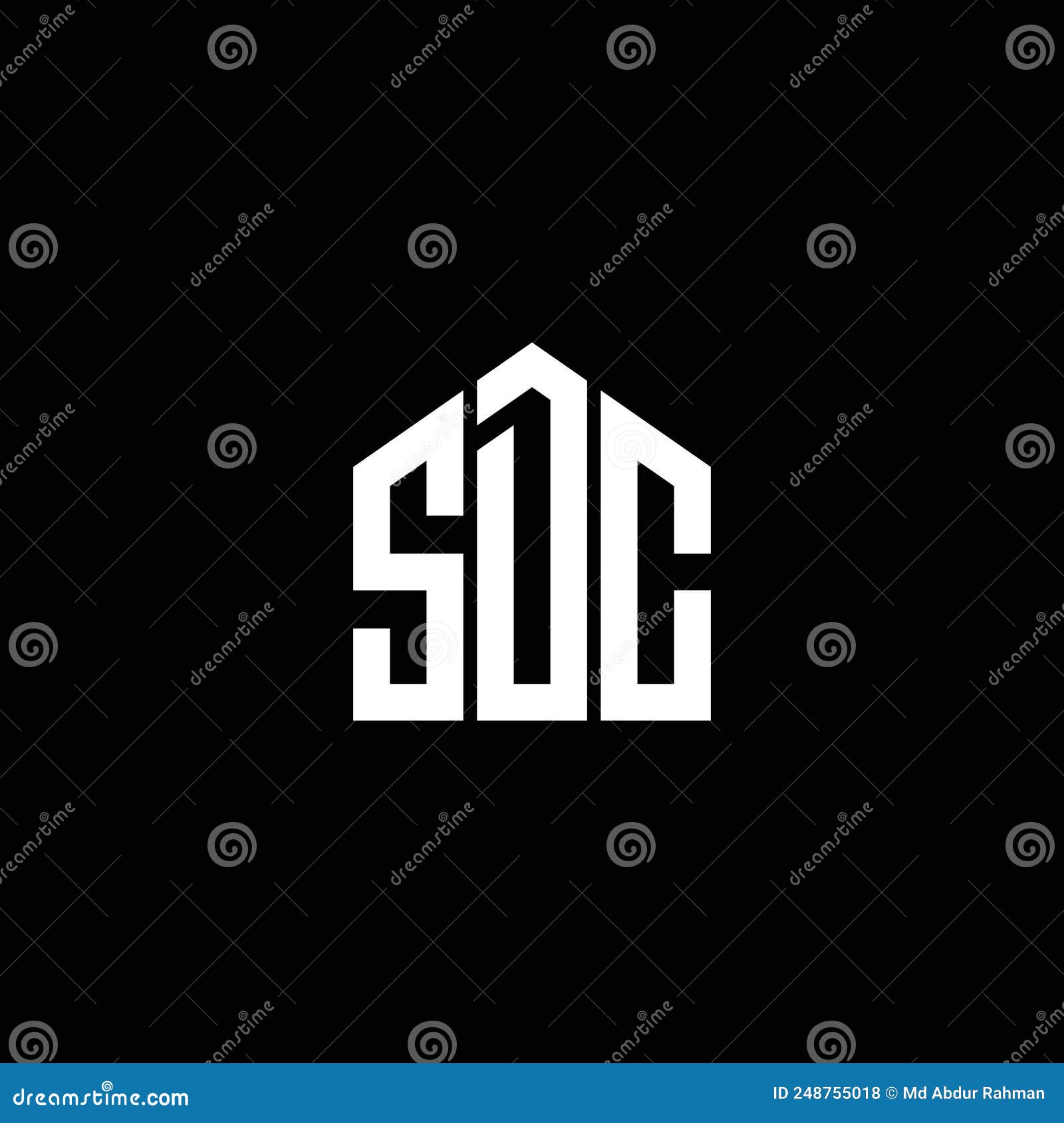 SDC Letter Logo Design on BLACK Background. SDC Creative Initials ...