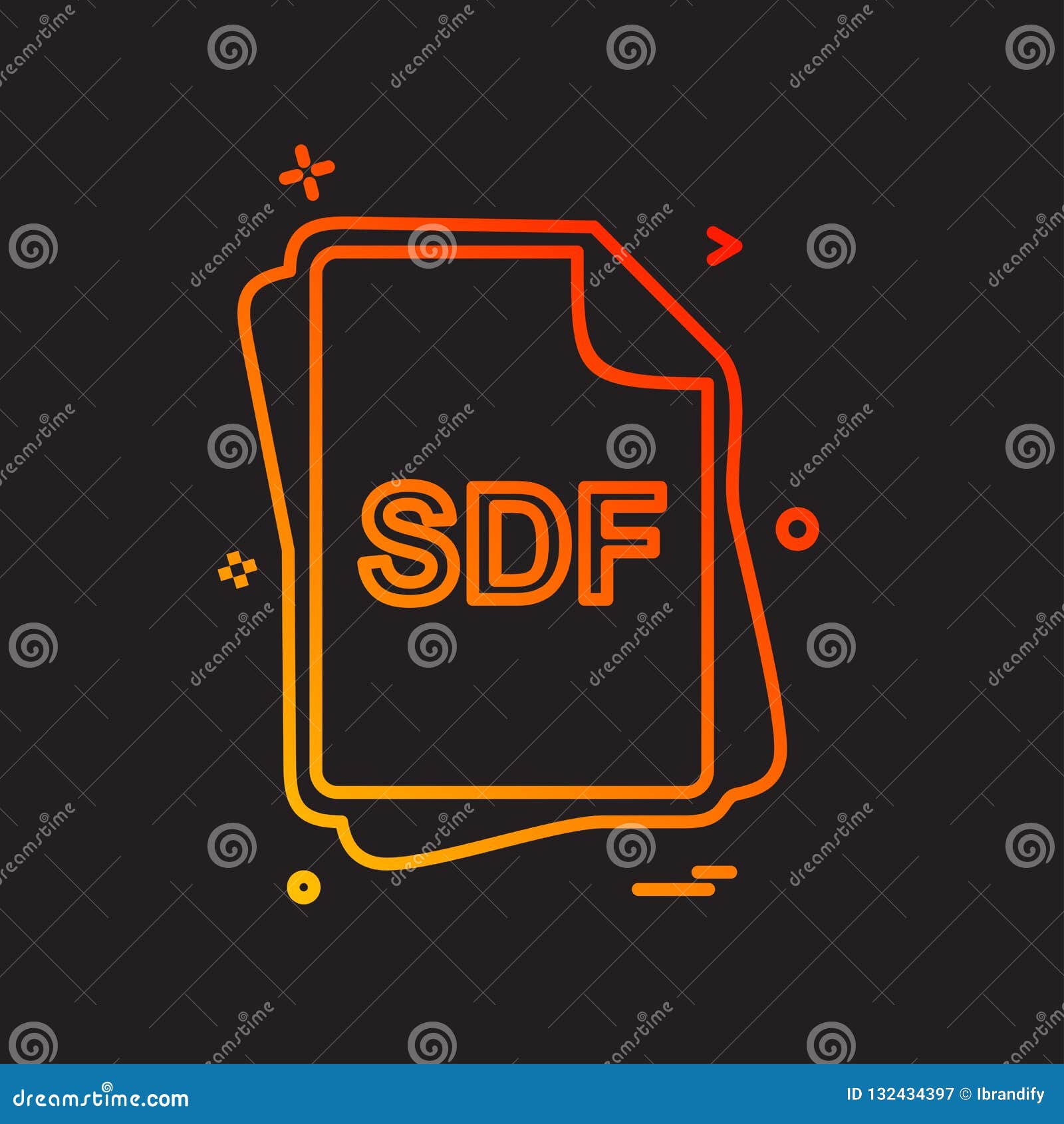 SDF File Type Icon Design Vector Stock Vector - Illustration of element ...