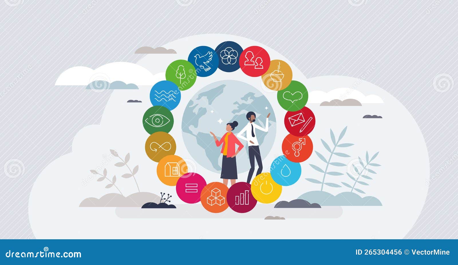 SDG or Sustainable Development Goal Element Collection Tiny Person ...