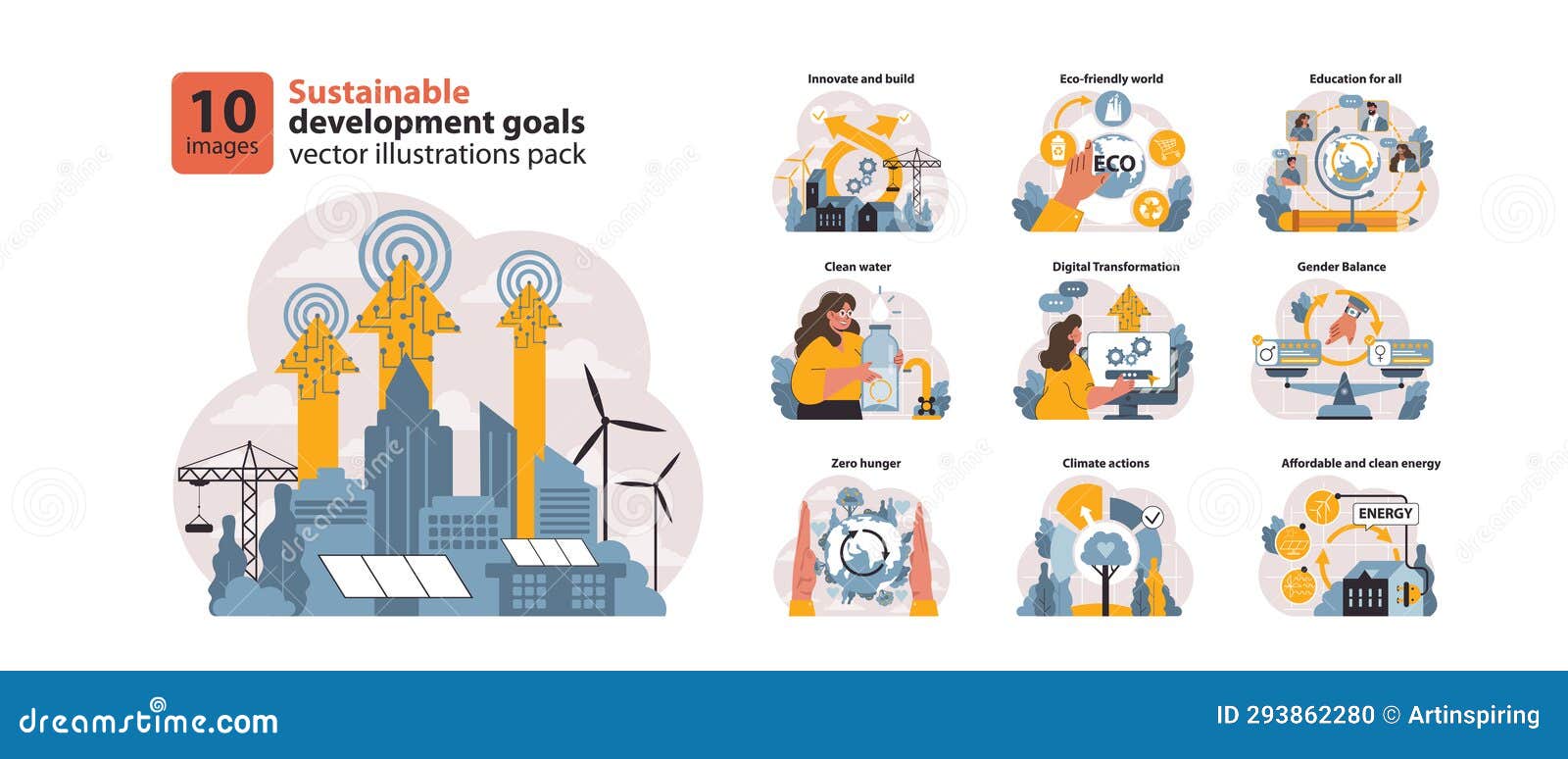 SDG or Sustainable Development Goals Set. Global Target for Better ...