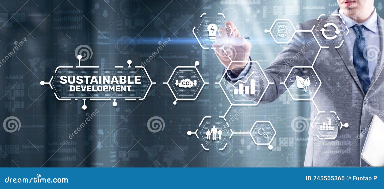 SDGs. Sustainable Development Goals. Concept Of Modern Cities And ...