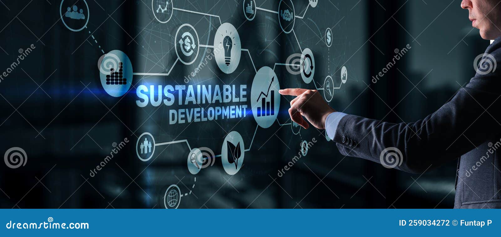 SDGs. Sustainable Development Goals. Concept Of Modern Cities And ...