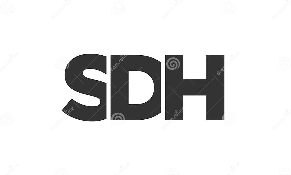 SDH Logo Design Template with Strong and Modern Bold Text. Initial ...