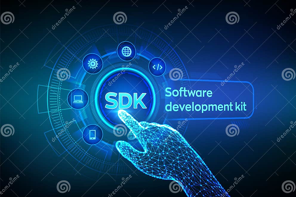 Sdk Software Development Kit Programming Language Technology Concept On Virtual Screen