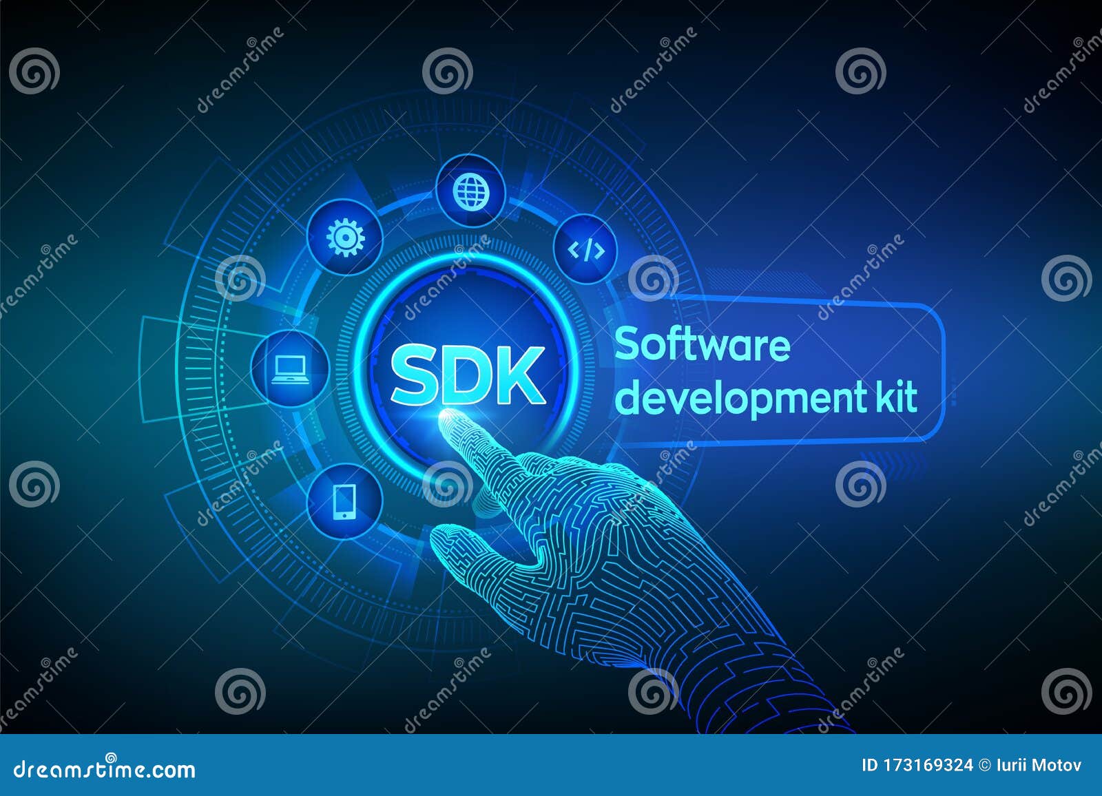SDK. Software Development Kit Programming Language Technology Concept on Virtual Screen ...