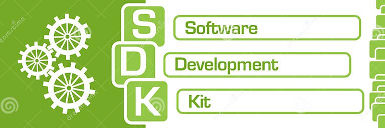 SDK - Software Development Kit Green Square Stripes Symbol Stock ...