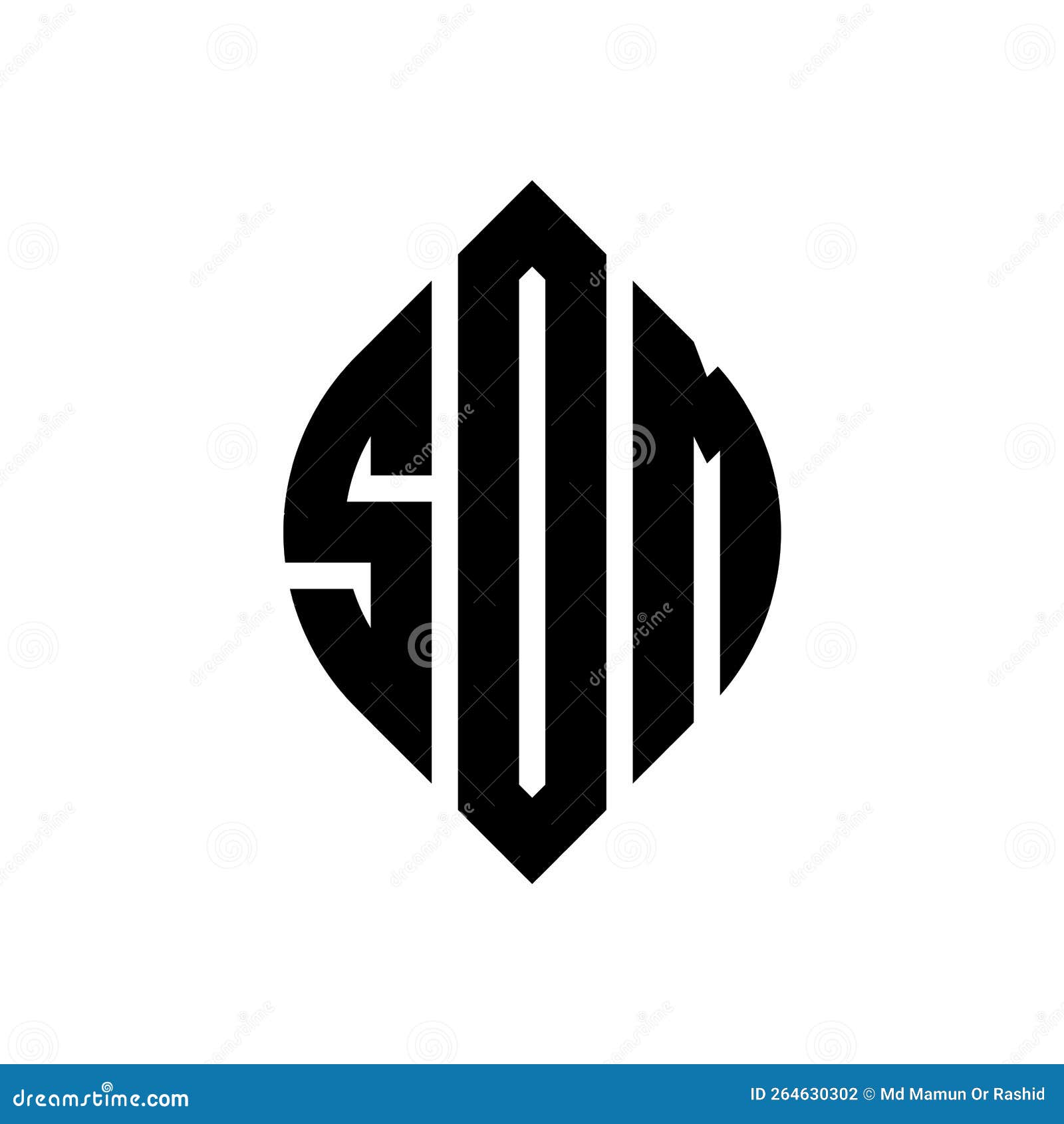 SDM Circle Letter Logo Design with Circle and Ellipse Shape. SDM ...