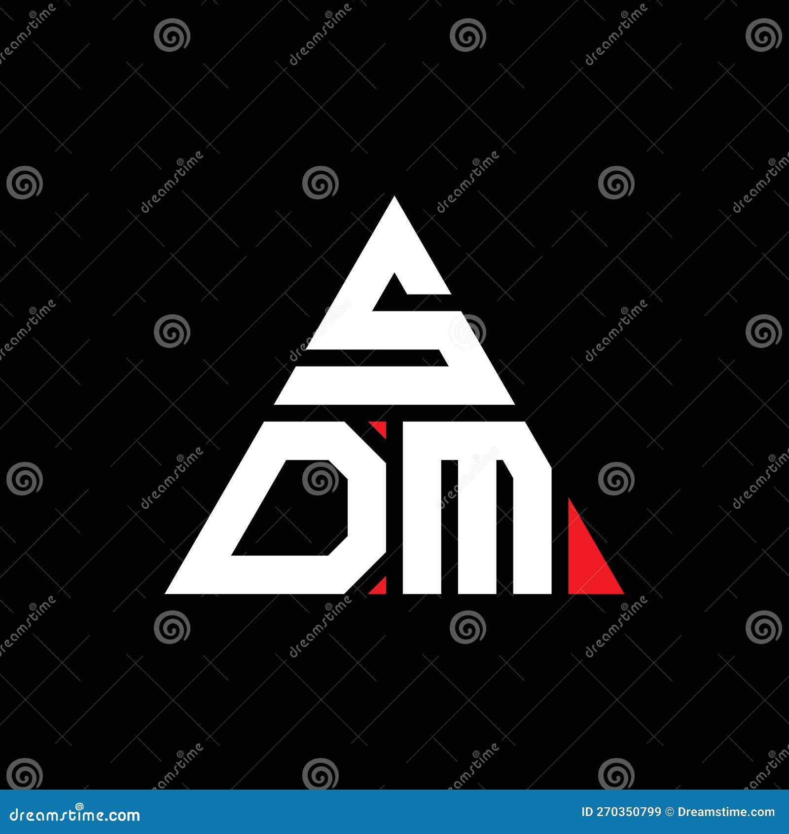 SDM Triangle Letter Logo Design with Triangle Shape. SDM Triangle Logo ...