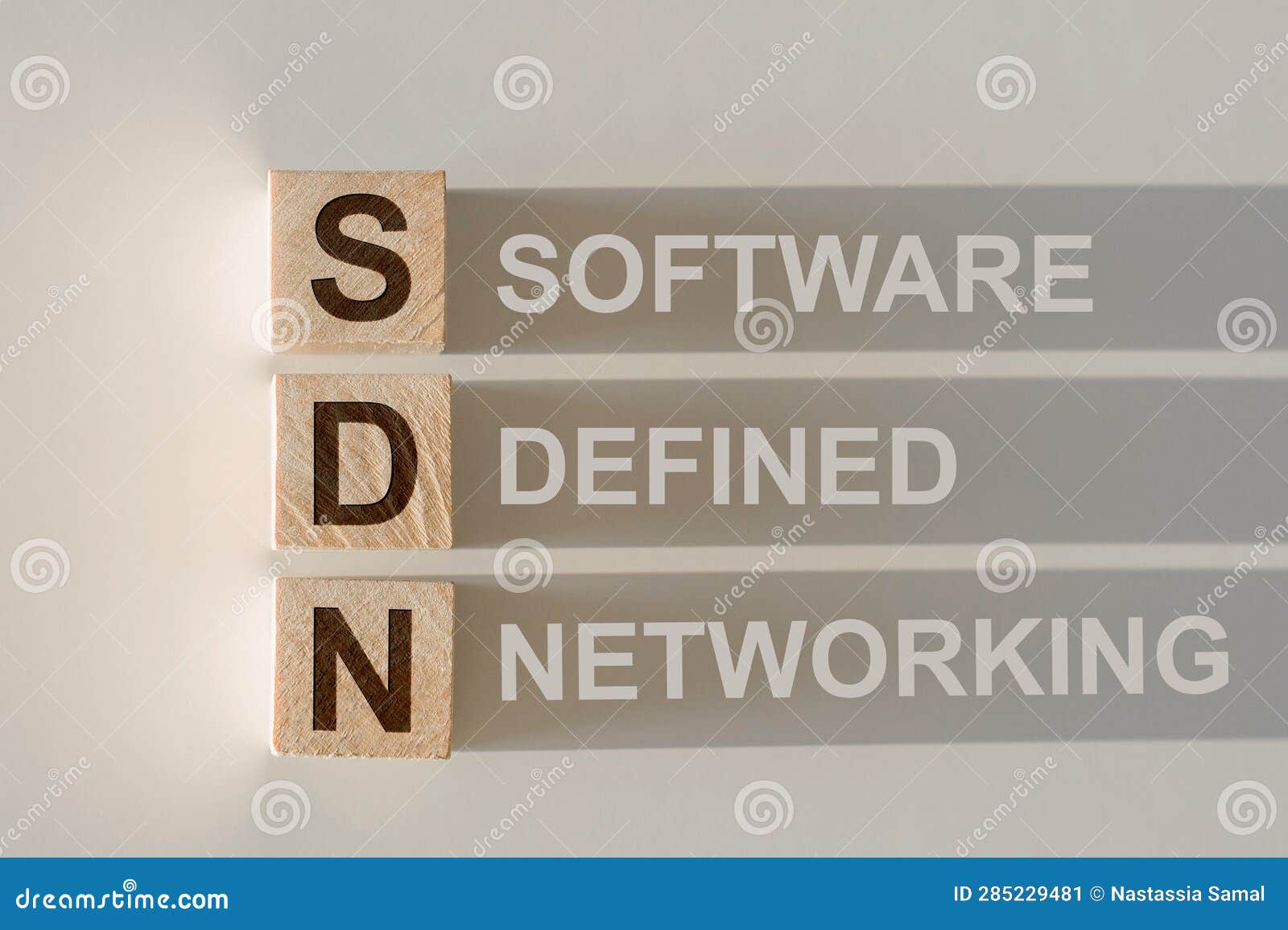 SDN Written on Wooden Cube on Gray Background Stock Image - Image of ...