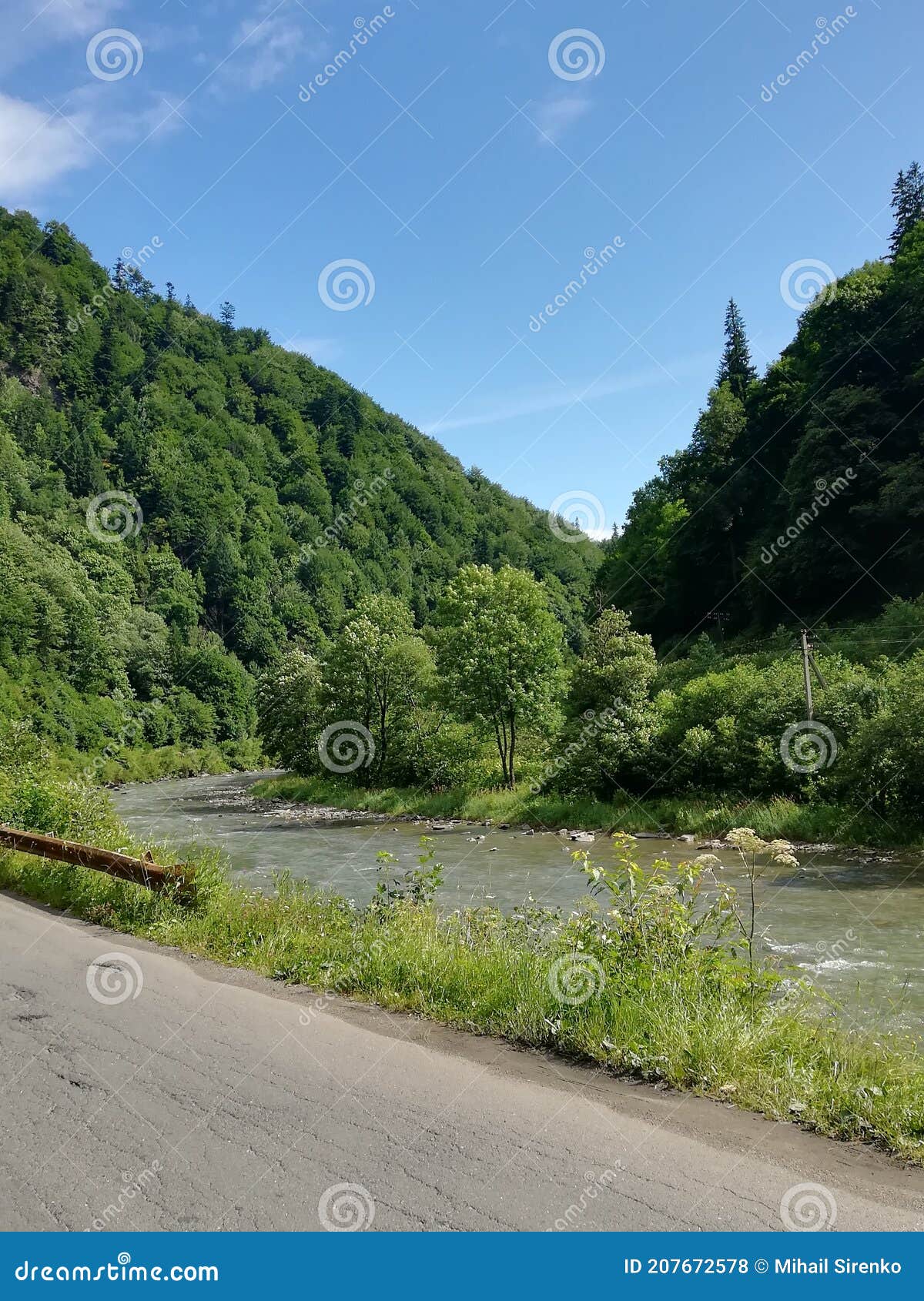 Mountain River, between Two Mountain Ranges Stock Photo - Image of ...