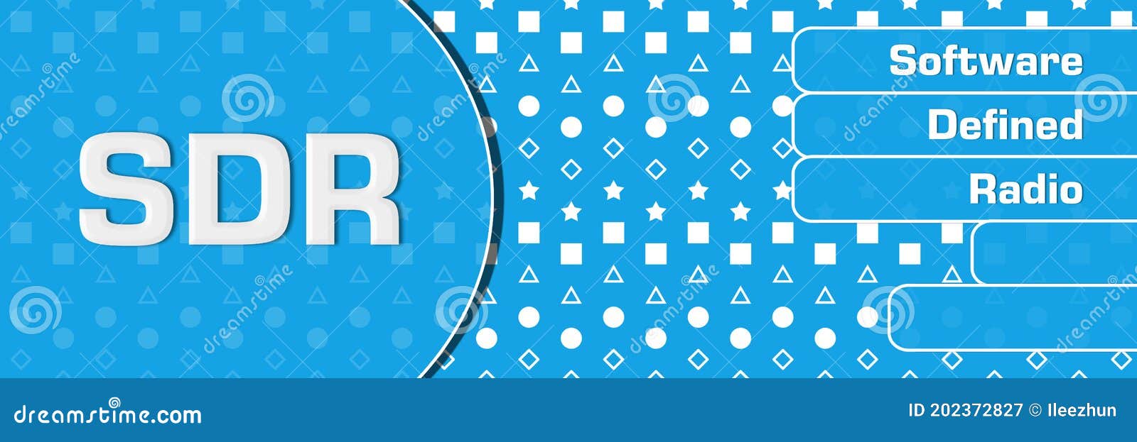 SDR - Software Defined Radio Blue Basic Shapes Text Horizontal Stock ...