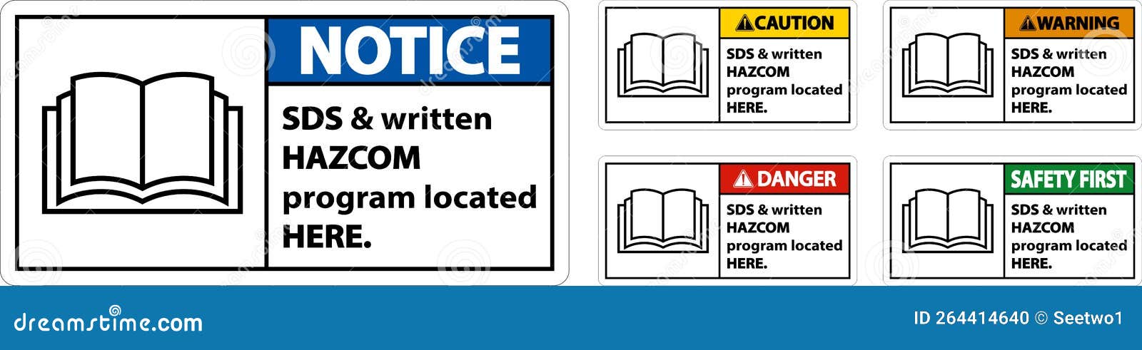 Danger SDS And HazCom Located Here Sign On White Background Cartoon ...