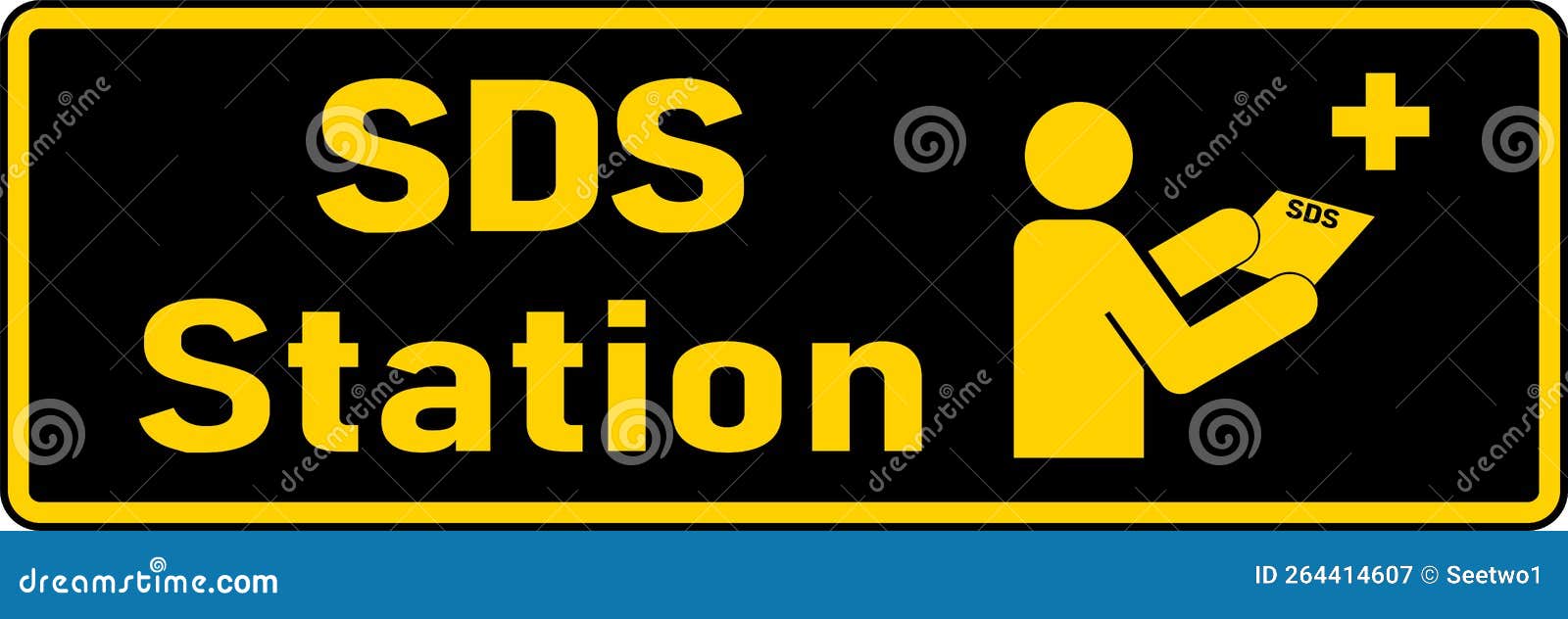 SDS Station Sign On White Background Cartoon Vector | CartoonDealer.com ...
