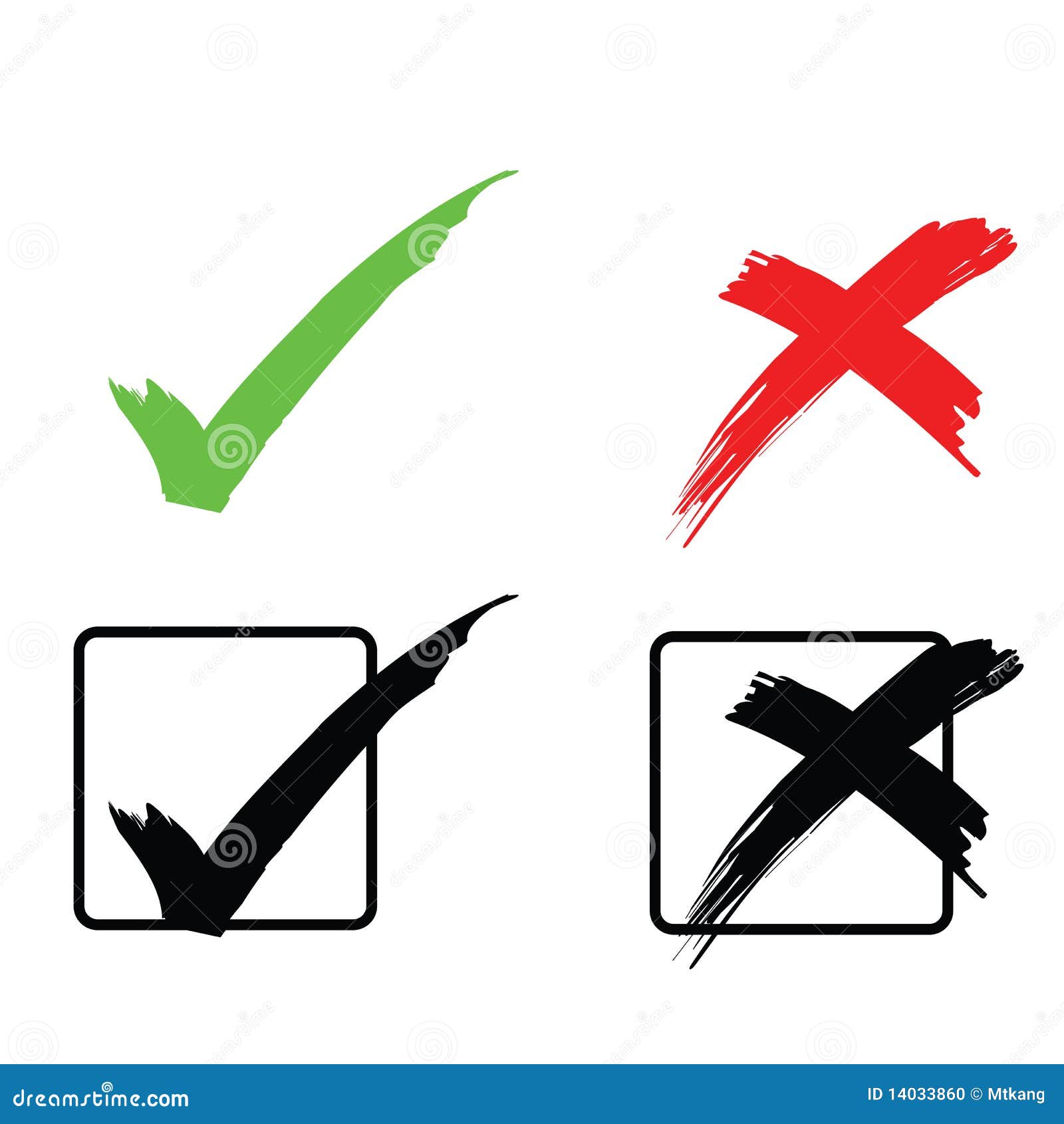 Señal y cruz ilustración del vector. Ilustración de checklist - 14033860