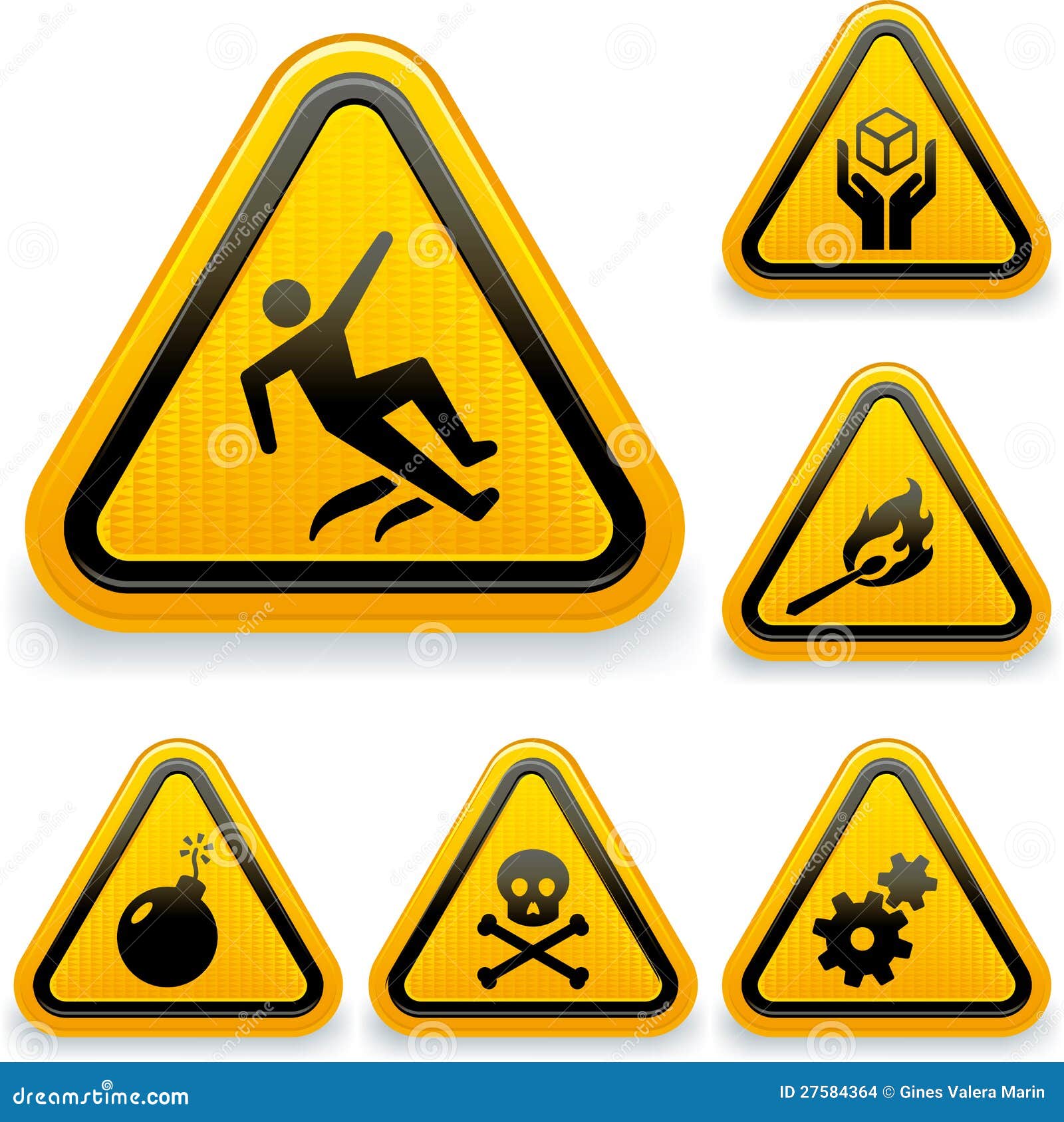 Señales de peligro ilustración del vector. Ilustración de conjunto ...
