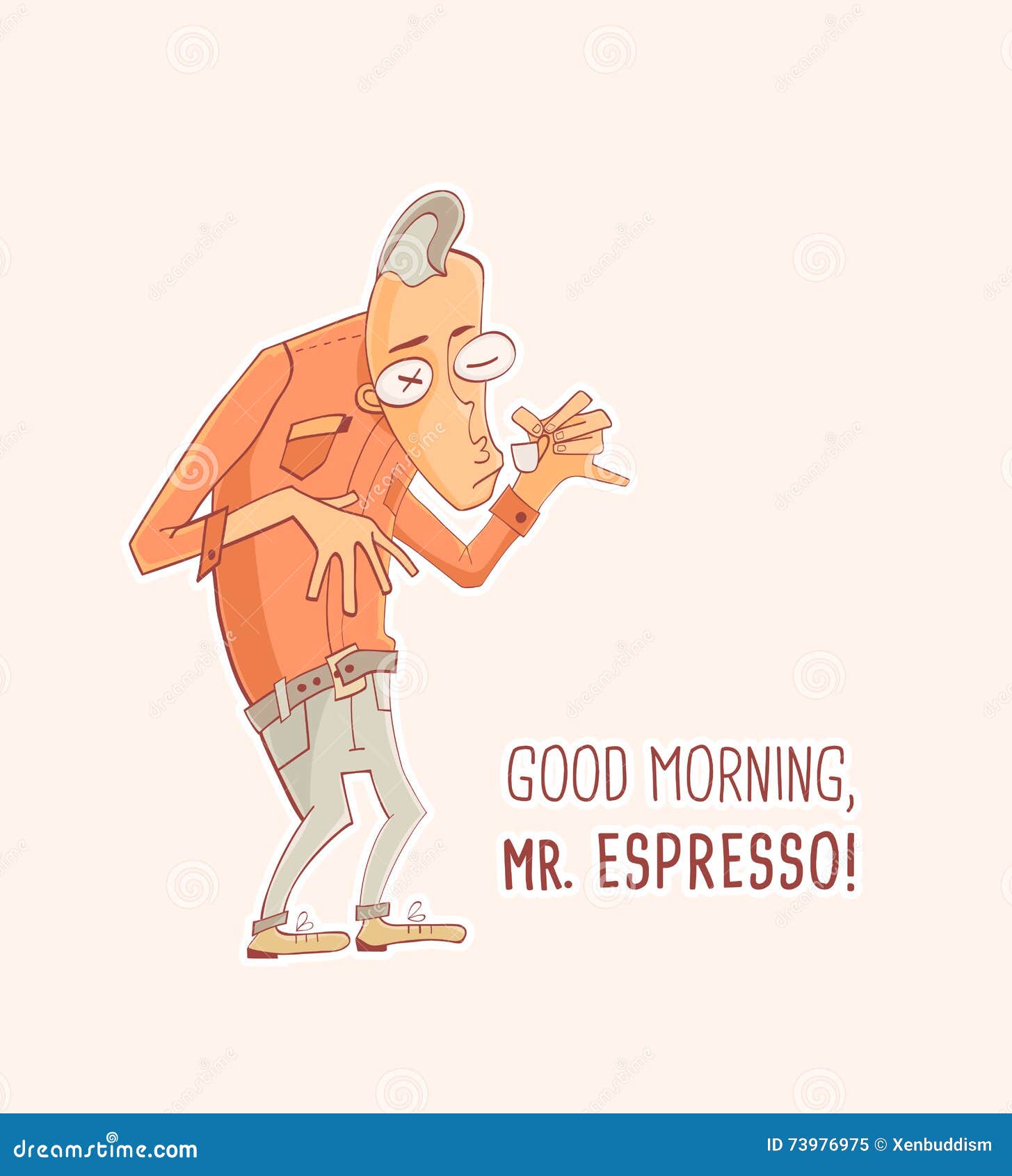 Señor Espresso Coffee stock de ilustración. Ilustración de desayuno ...