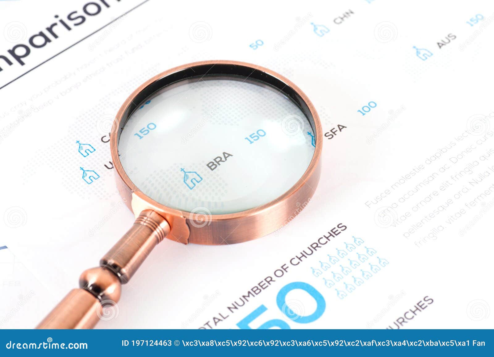 Se Coloca Una Lupa En Un Documento Financiero Imagen de archivo ...