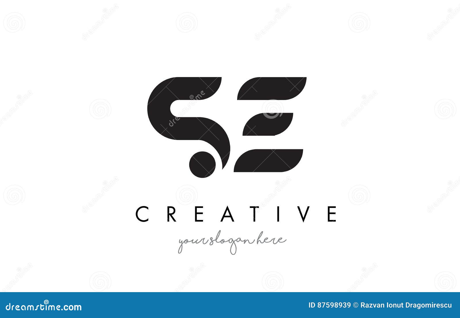 Se Letter Logo Design With Creative Modern Trendy Typography Stock