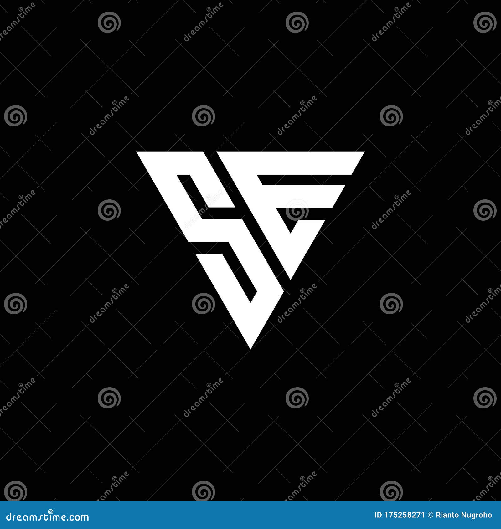 SE Logo Letter Monogram with Triangle Shape Design Template Stock ...