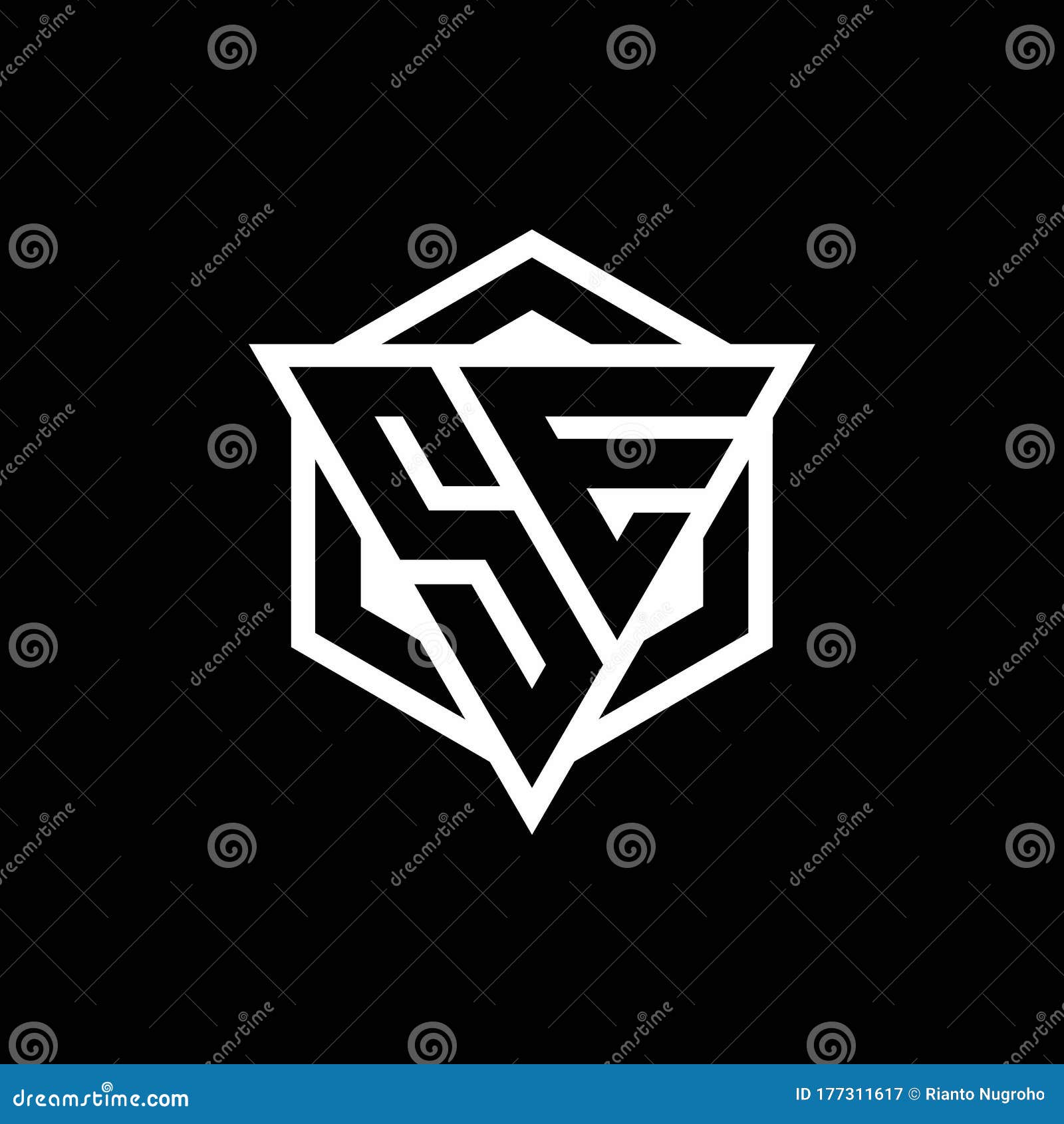 SE Logo Monogram with Triangle and Hexagon Shape Combination Stock ...