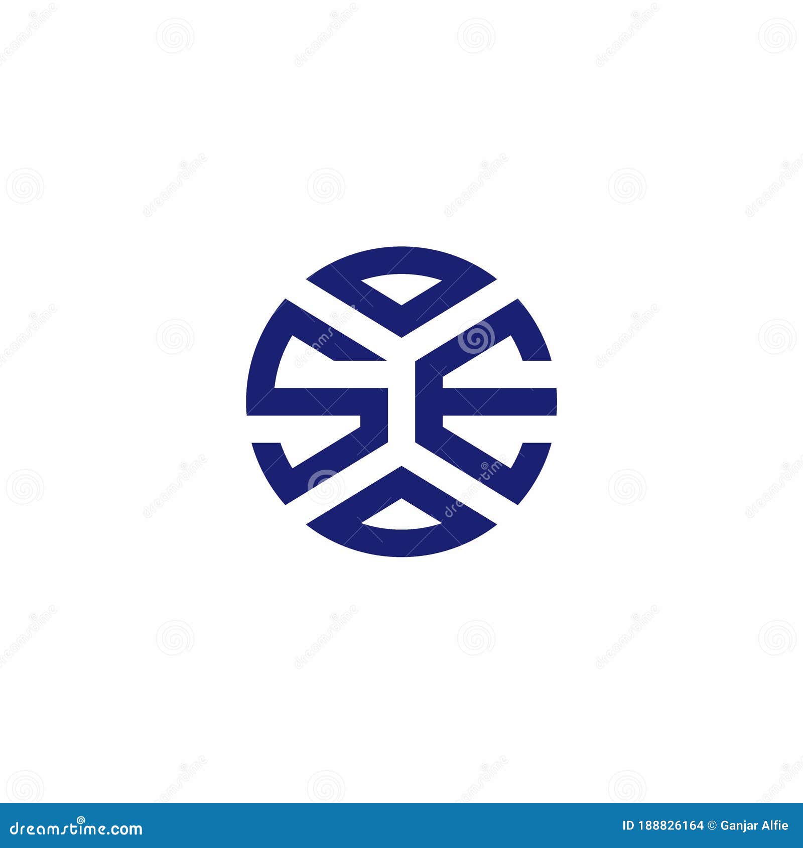 SE Monogram Logo with Abstract Shapes in Modern Style Stock Vector ...