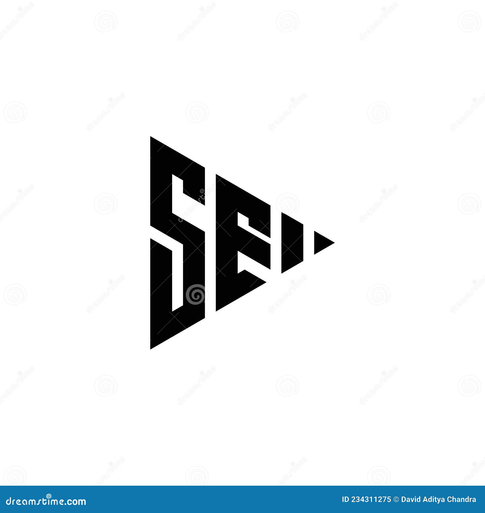 SE Logo Monogram Triangle Shape Play Button Stock Vector - Illustration ...