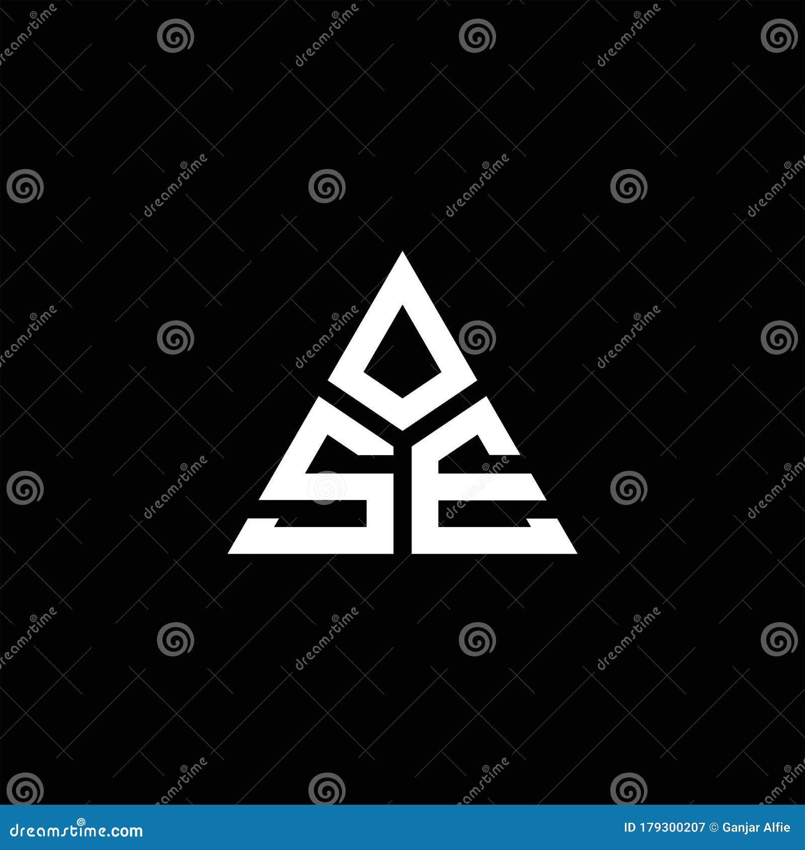 SE Monogram Logo with 3 Pieces Shape Isolated on Triangle Stock Vector ...