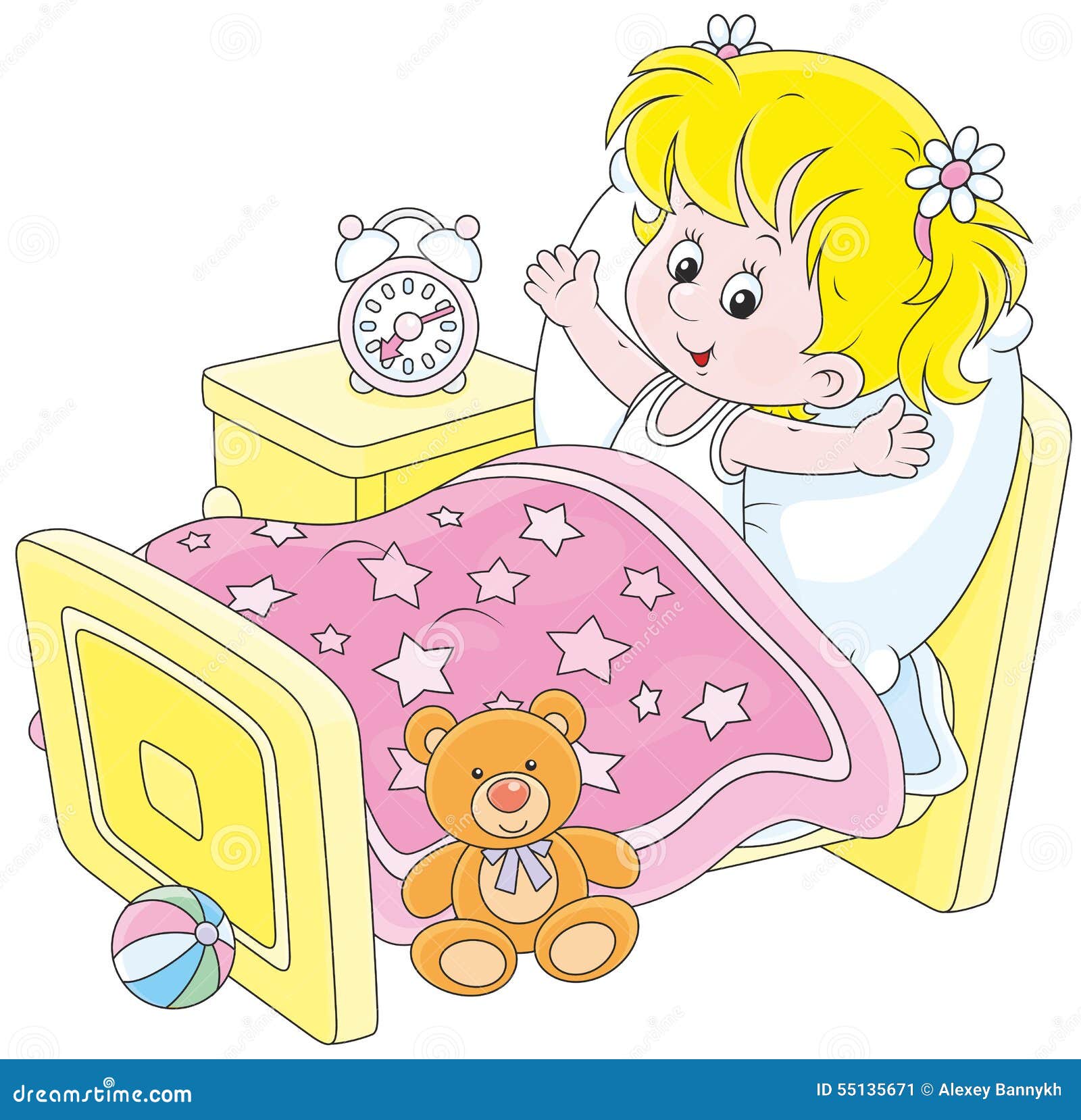 Se réveiller de fille illustration de vecteur. Illustration du ...