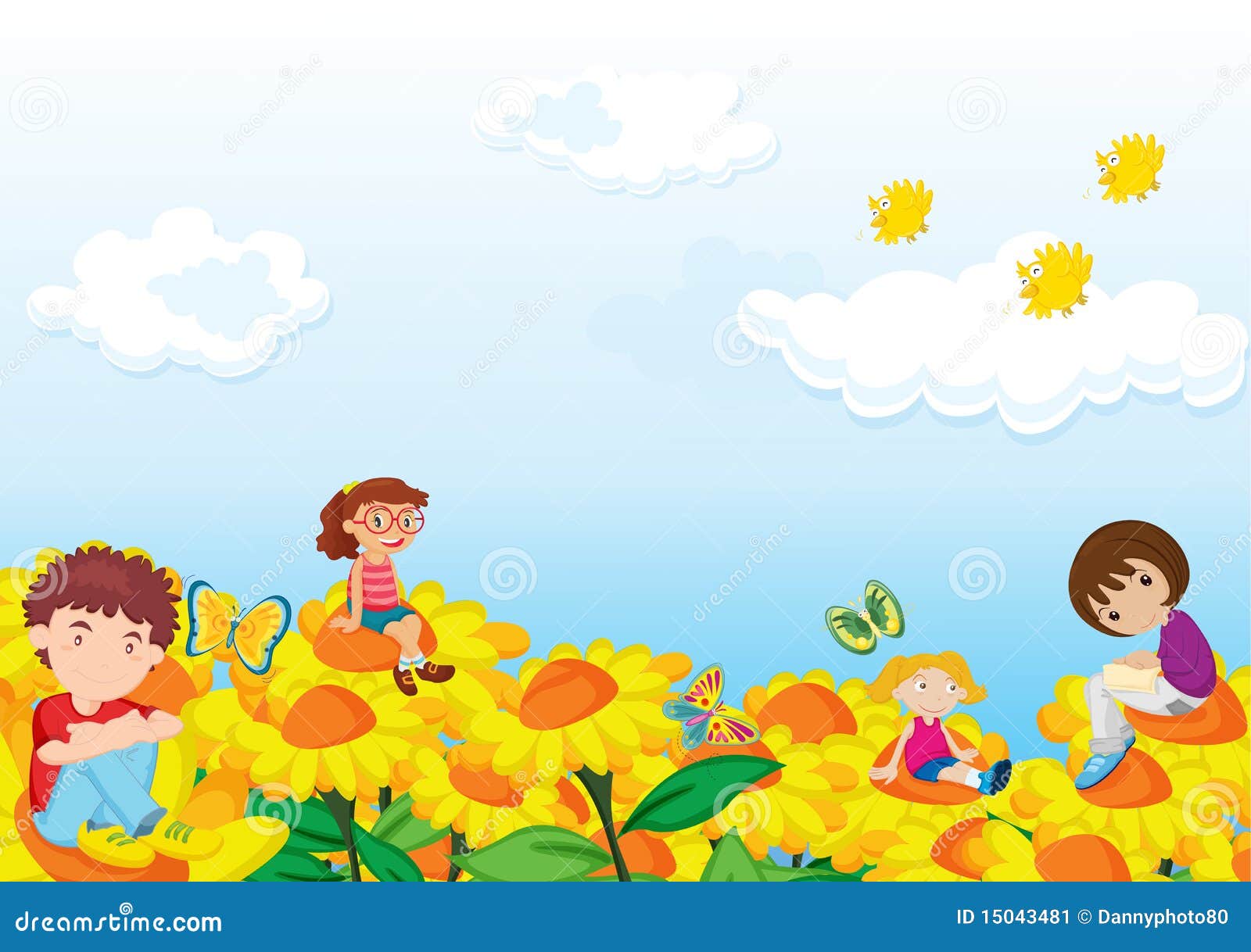 Se reposer sur une fleur illustration de vecteur. Illustration du bleu ...