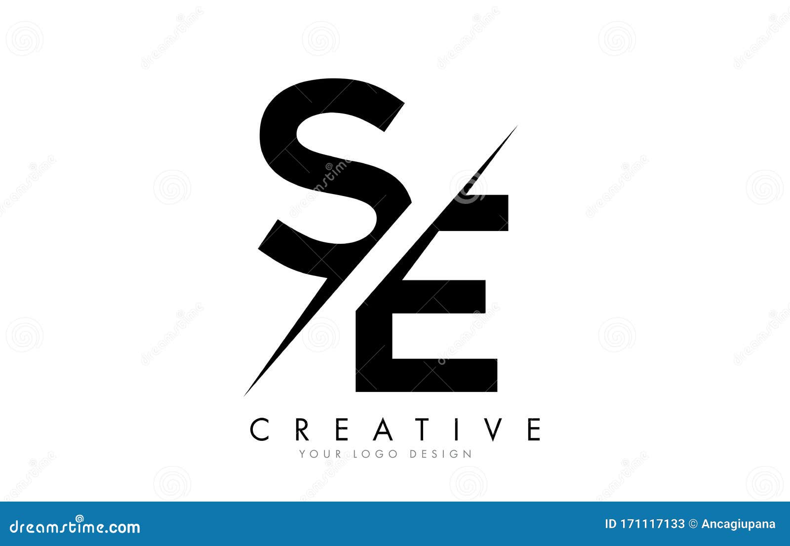 SE S E Letter Logo Design with a Creative Cut Stock Vector ...
