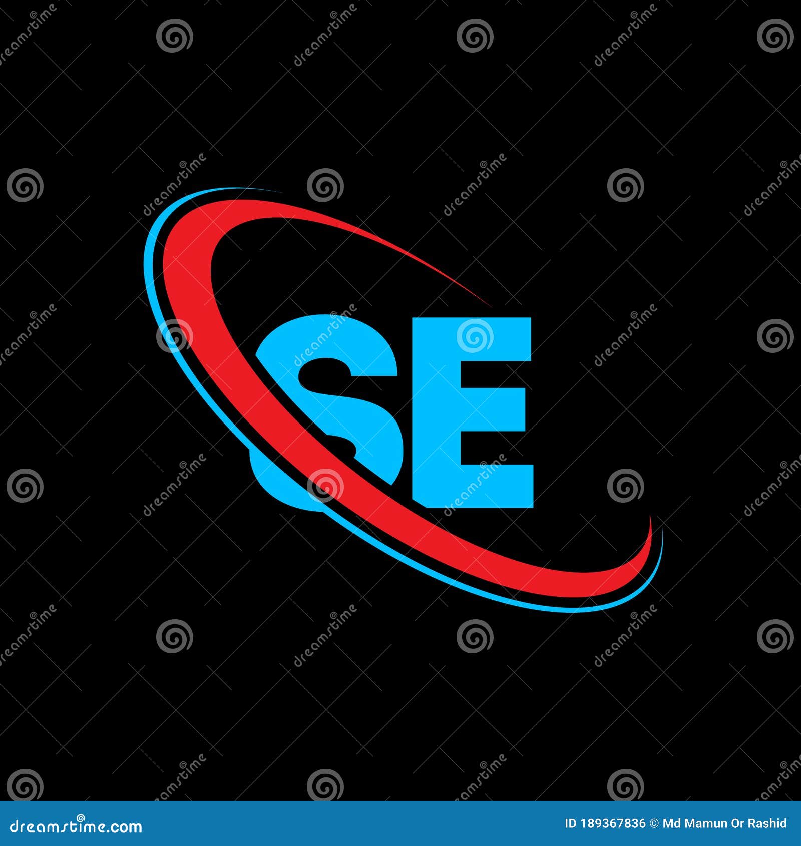 SE S E Letter Logo Design. Initial Letter SE Linked Circle Uppercase ...