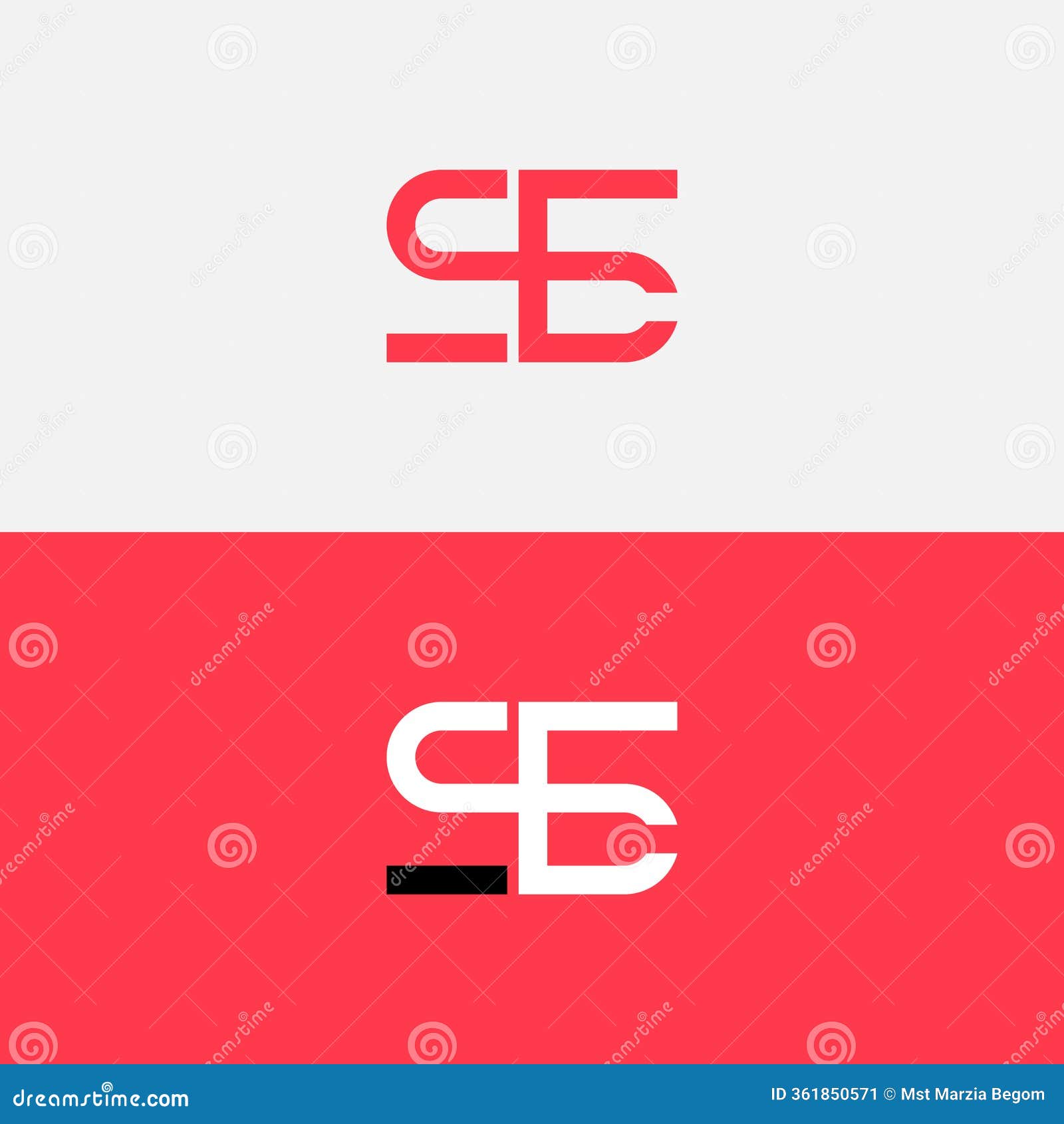 SE, S E Letter Logo Design. Initial Letter SE Linked Circle Uppercase ...