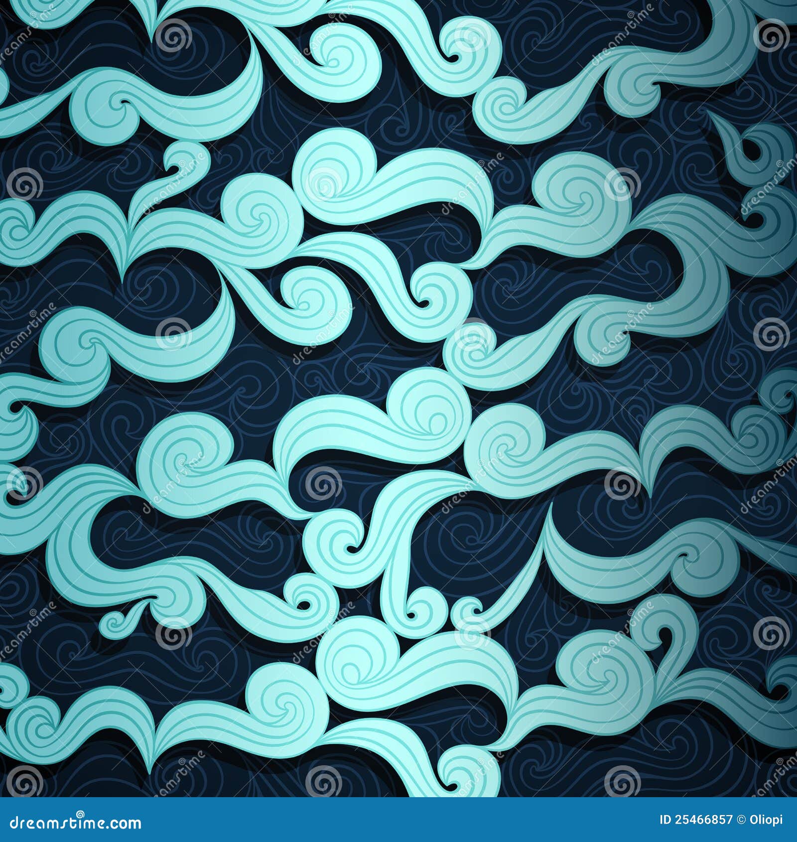 The sea stock vector. Illustration of swirl, turquoise - 25466857