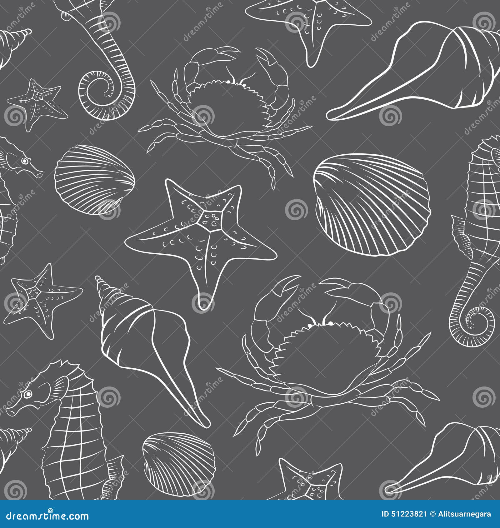 Sea Animal Art Pattern stock vector. Illustration of project - 51223821